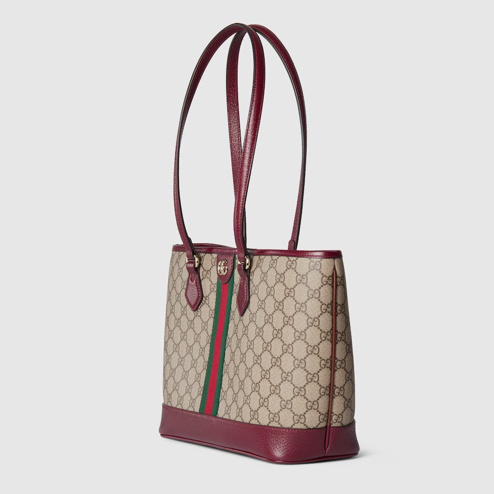 Ophidia medium tote bag in beige and brown GG fabric | GUCCI® CA