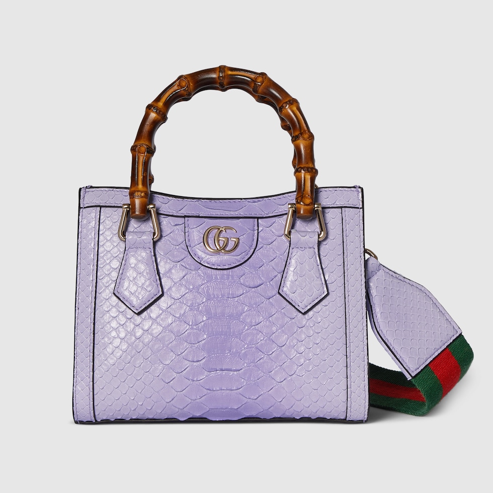 Gucci Diana small python tote bag in lilac | GUCCI® FR