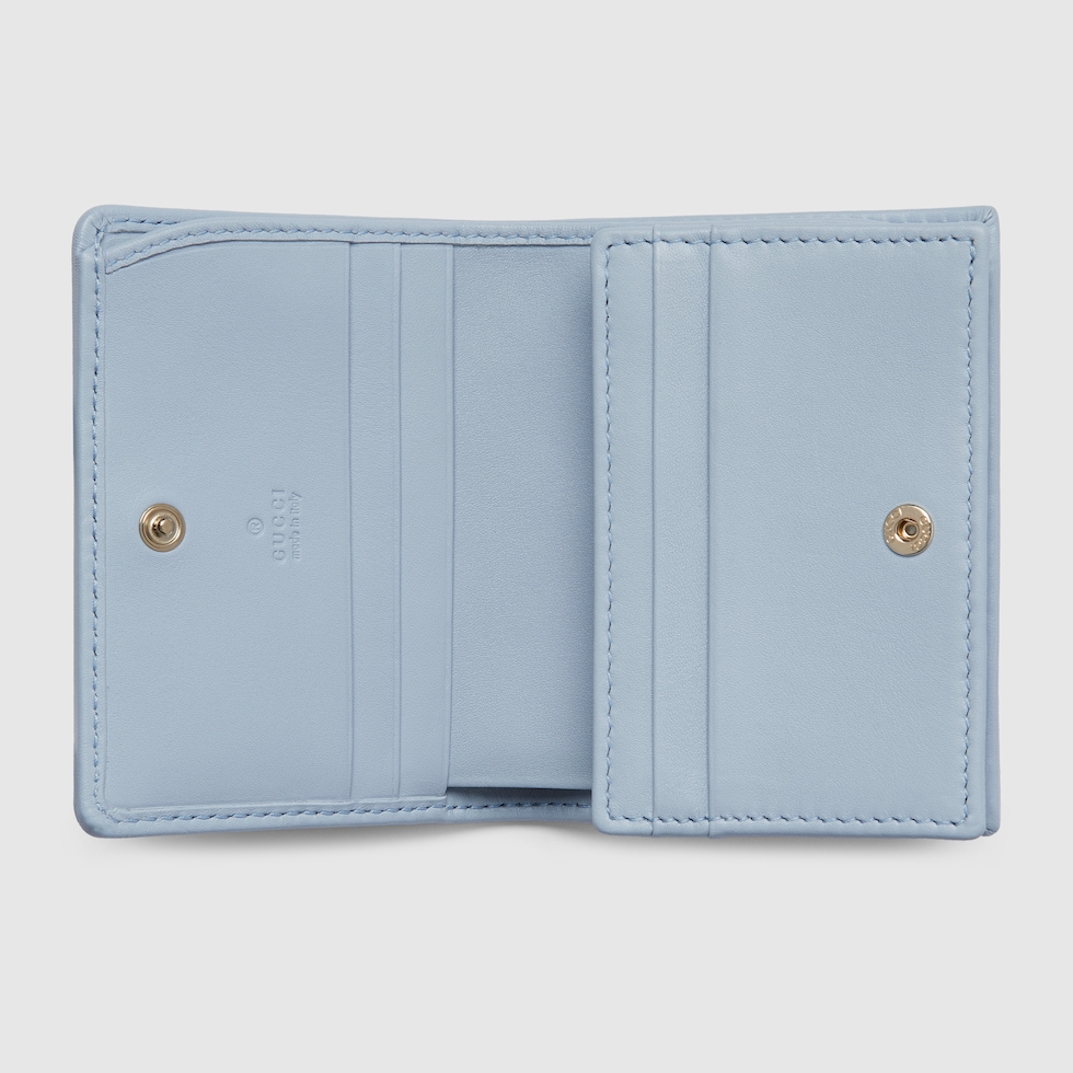 GG Emblem mini wallet in beige and brown GG fabric | GUCCI® PL