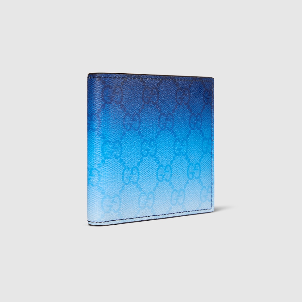 Gucci Chroma bi-fold wallet in gradient blue fabric | GUCCI® US