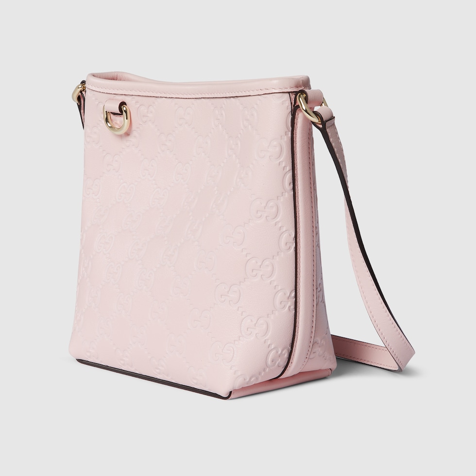 GG Emblem nano bucket bag in pink GG leather | GUCCI® CA