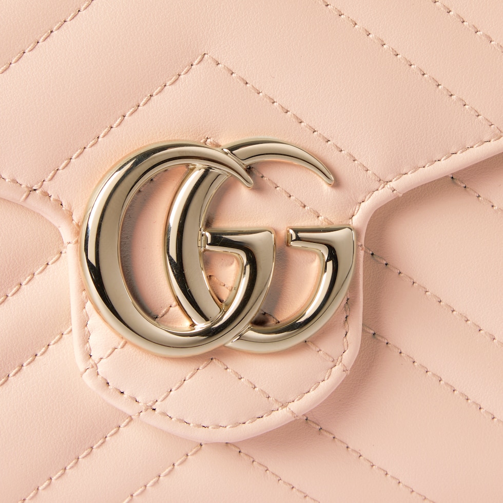 GG Marmont wallet on chain in pink leather | GUCCI® US