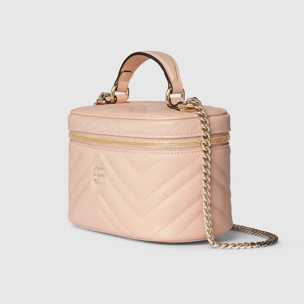 GG Marmont mini vanity bag in pale pink leather | GUCCI® CA