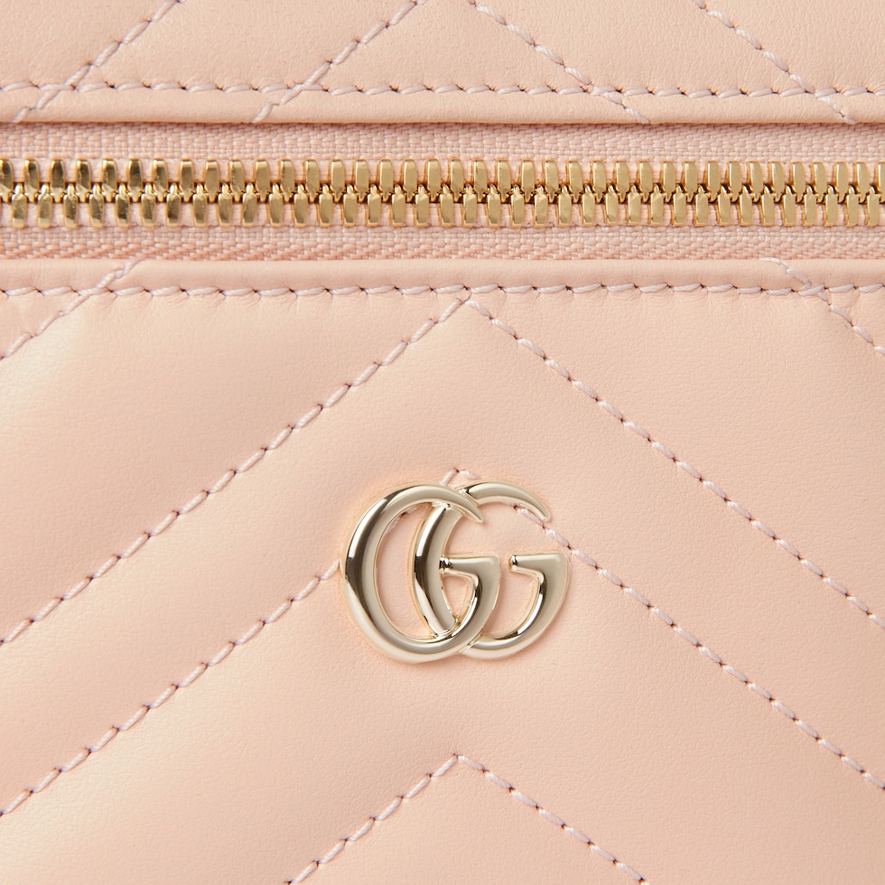 GG Marmont mini vanity bag in pale pink leather | GUCCI® US