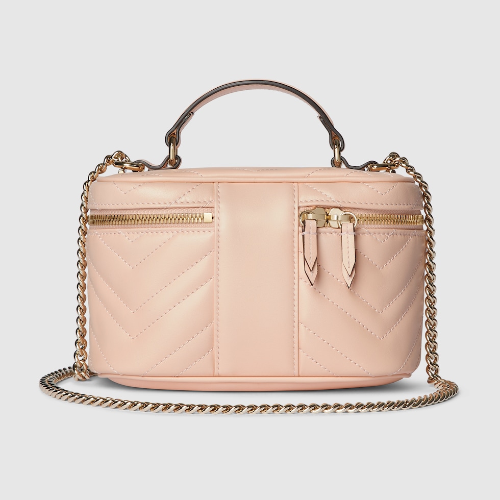 GG Marmont mini vanity bag in pale pink leather | GUCCI® CA