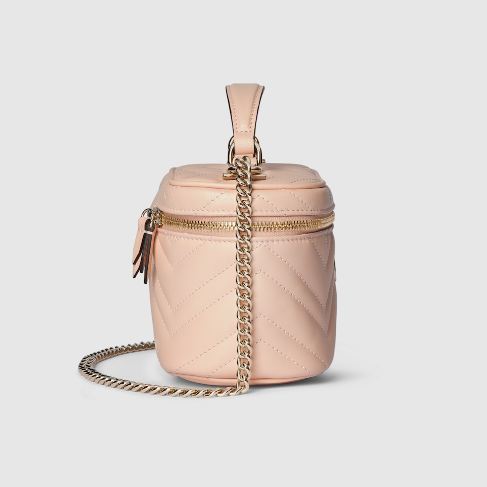 GG Marmont mini vanity bag in pale pink leather | GUCCI® US