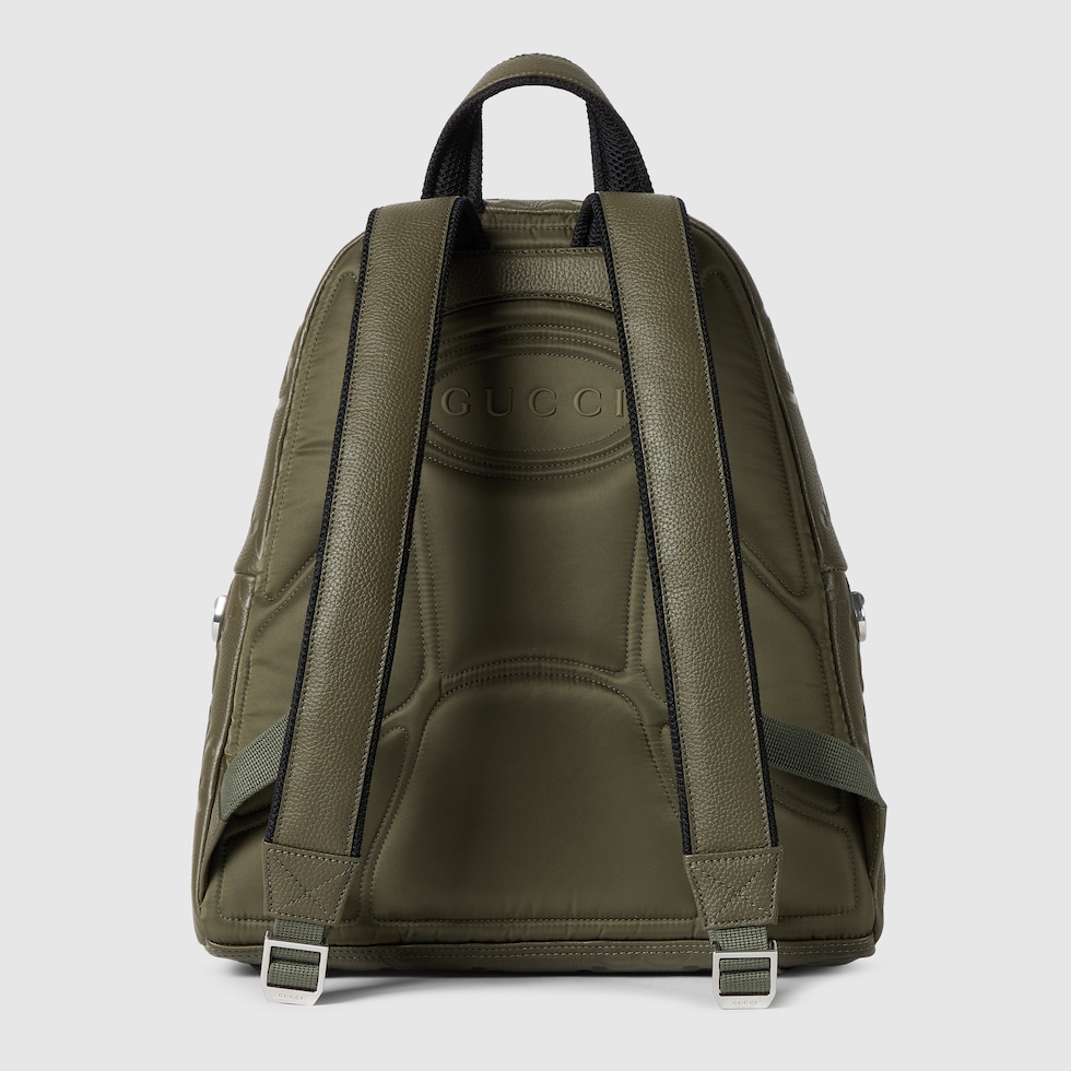 GG jumbo medium backpack in dark green GG leather | GUCCI® BE