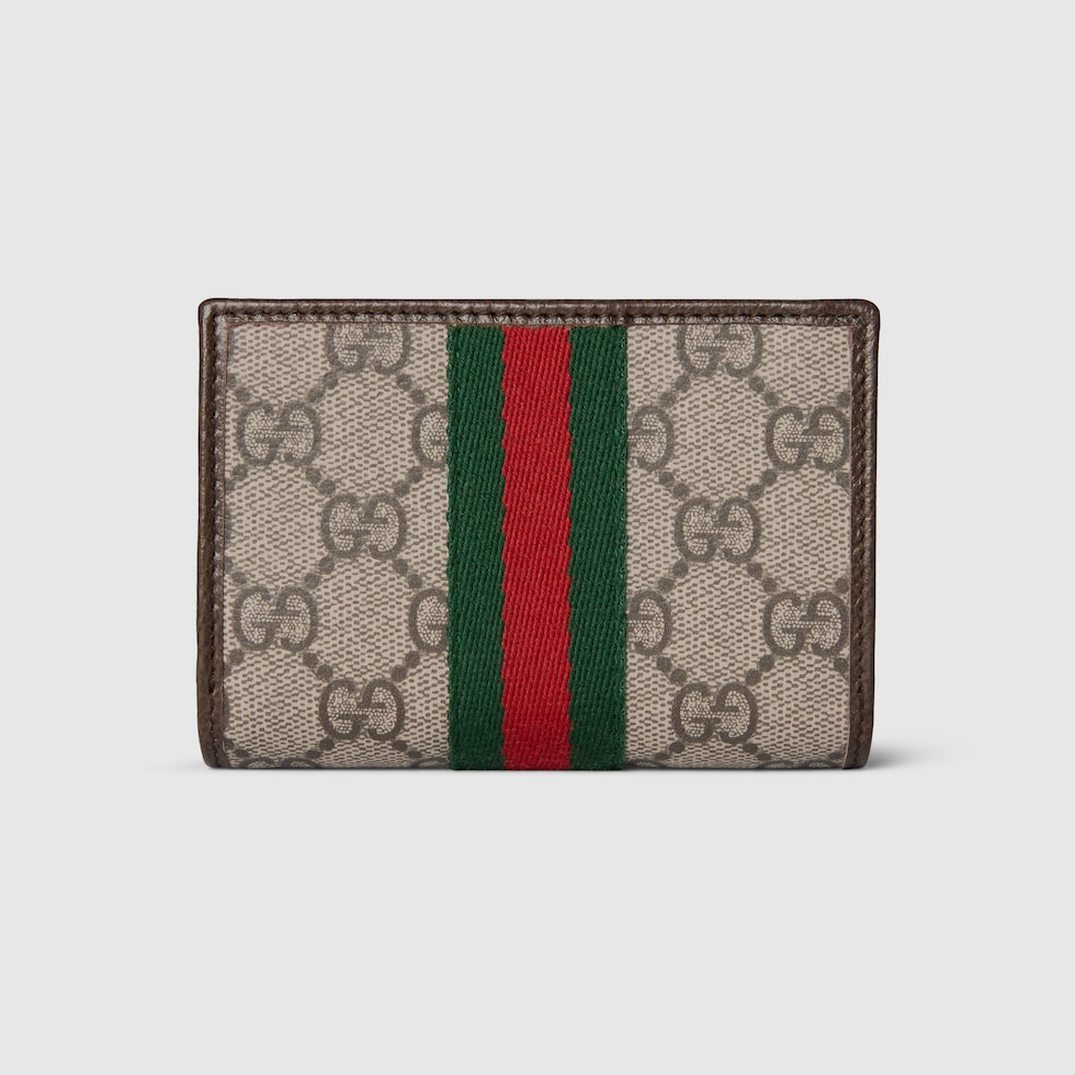 Ophidia small wallet in beige and brown GG Supreme | GUCCI® US