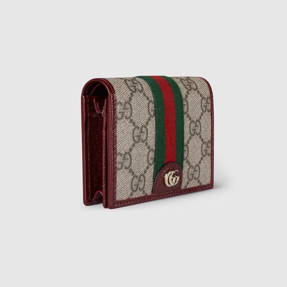 Ophidia small wallet in beige and brown GG Supreme | GUCCI® PT