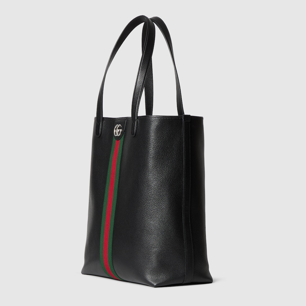 Ophidia large tote bag in black soft leather | GUCCI® NL