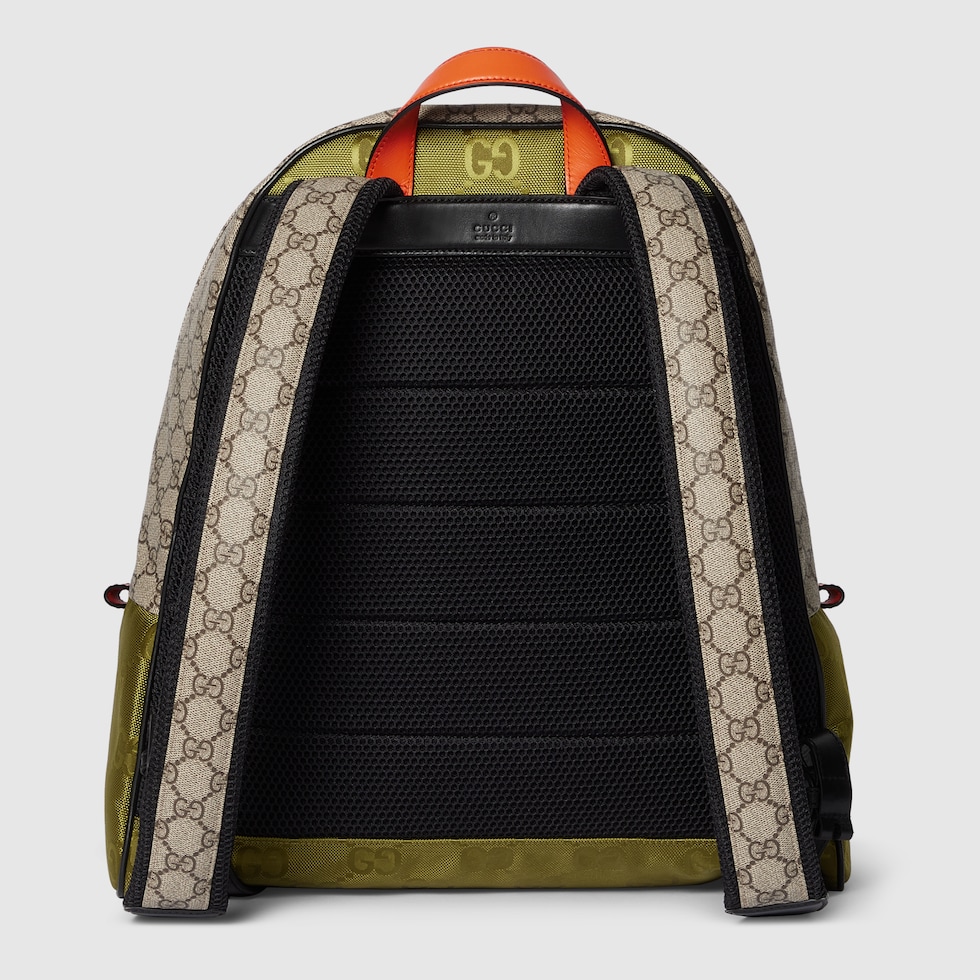 Gucci Match medium GG backpack in dark green GG nylon | GUCCI® US