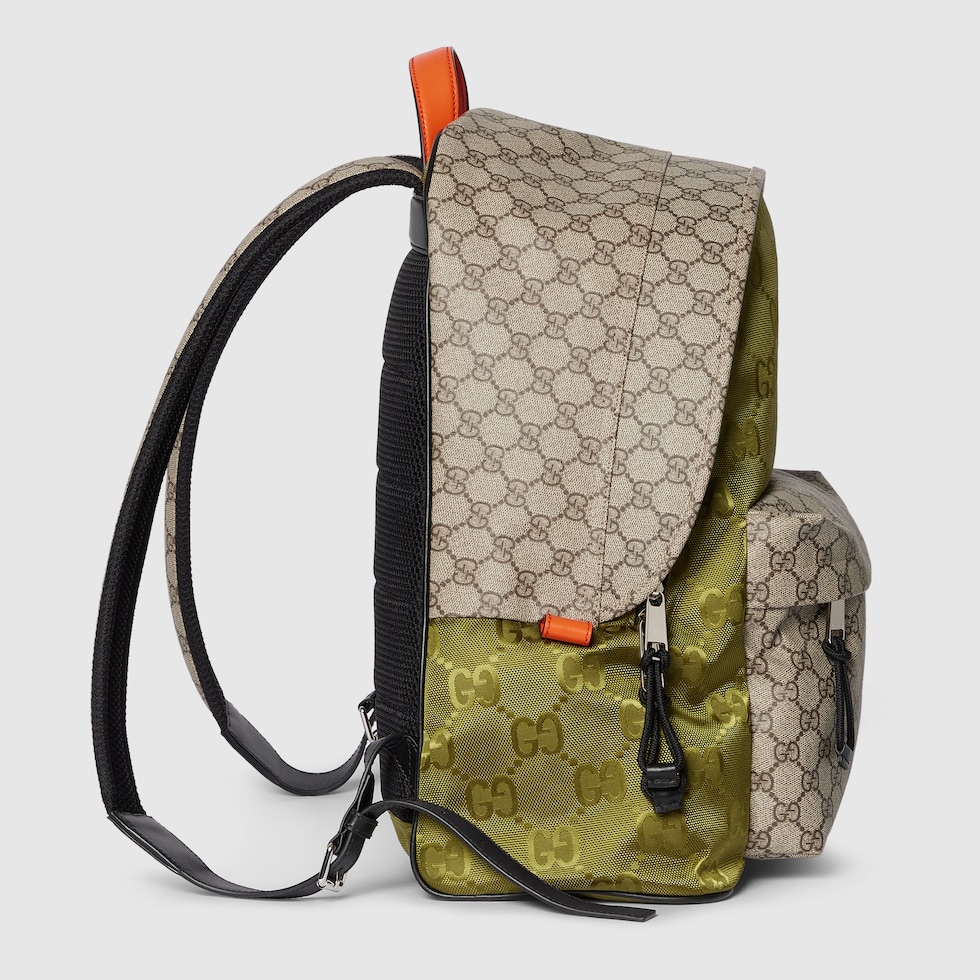 Gucci Match medium GG backpack in dark green GG nylon | GUCCI® US
