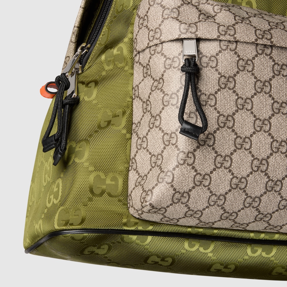 Gucci Match medium GG backpack in dark green GG nylon | GUCCI® US