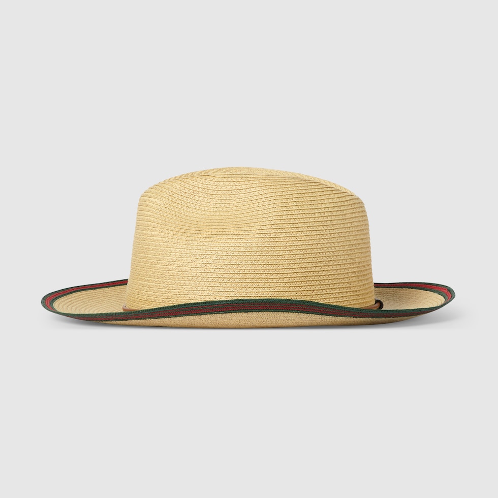 Straw hat with Web in natural | GUCCI® PT