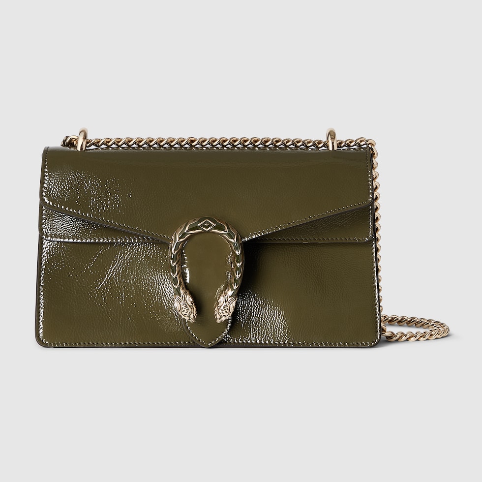 Dionysus medium shoulder bag in forest green patent leather | GUCCI® CA