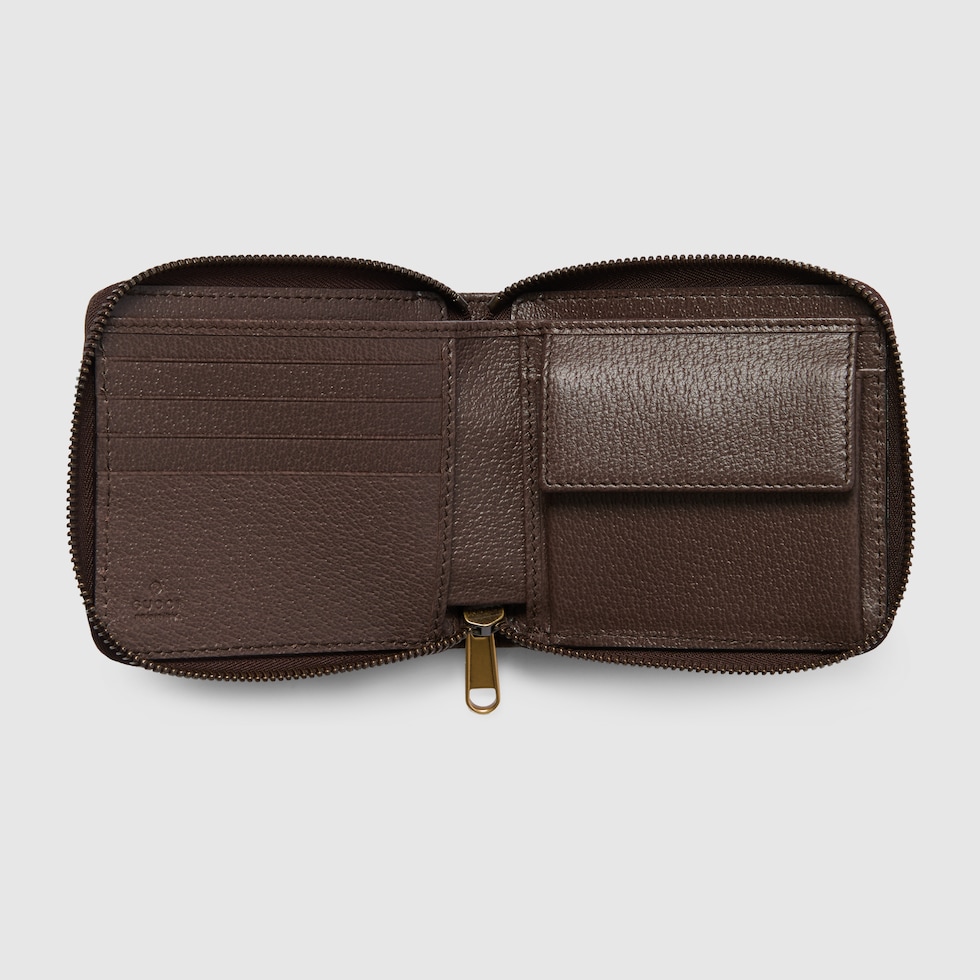 Ophidia coin wallet in beige and dark brown fabric | GUCCI® CA
