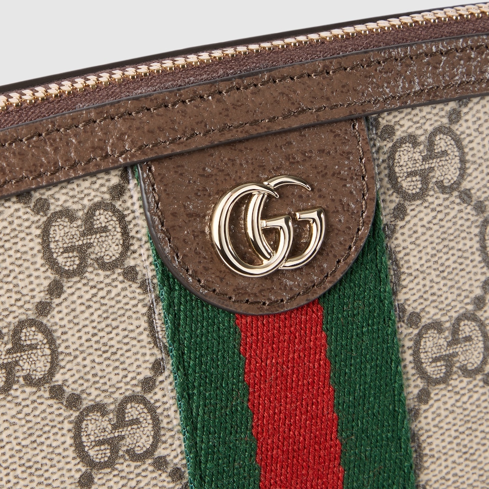 Ophidia small cosmetic case in beige and brown GG fabric | GUCCI® US