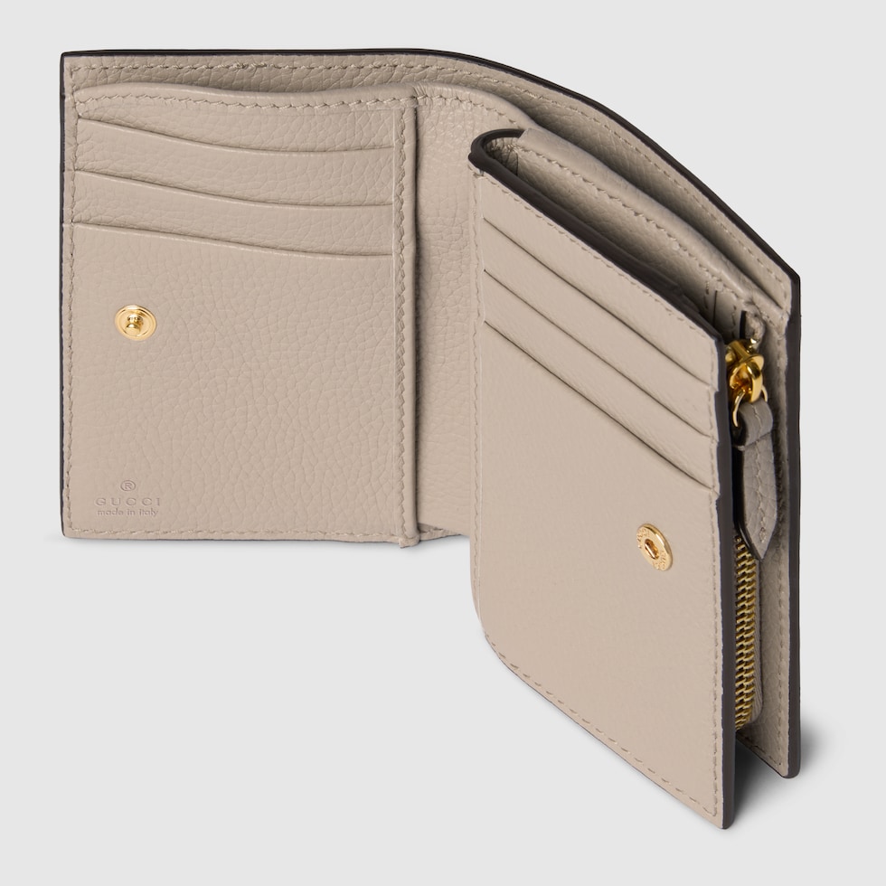 Bi-color GG Marmont small wallet in beige and white GG Supreme | GUCCI® US