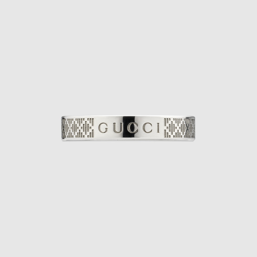 Gucci Diamante thin ring in 925 sterling silver | GUCCI® CA