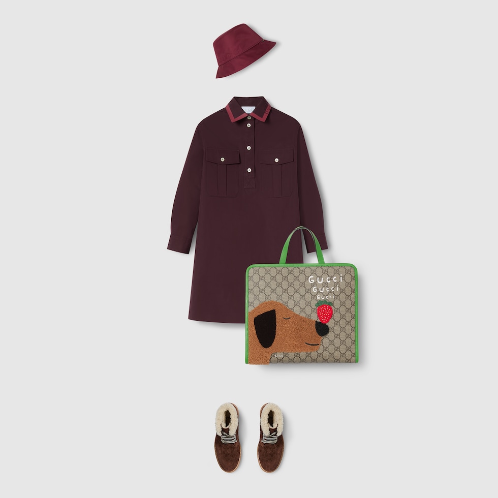 Children's printed GG tote bag in beige and brown GG Supreme | GUCCI® US