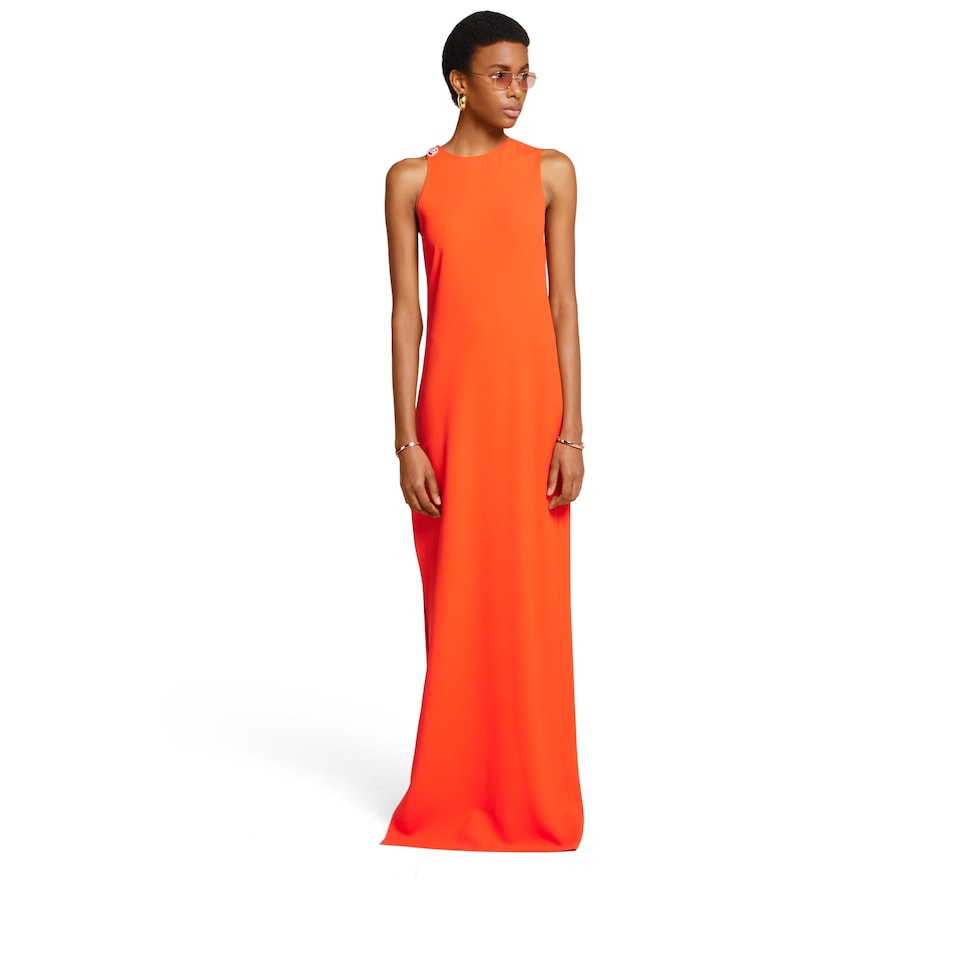 Evening dress with Double G in bright orange | GUCCI® NL