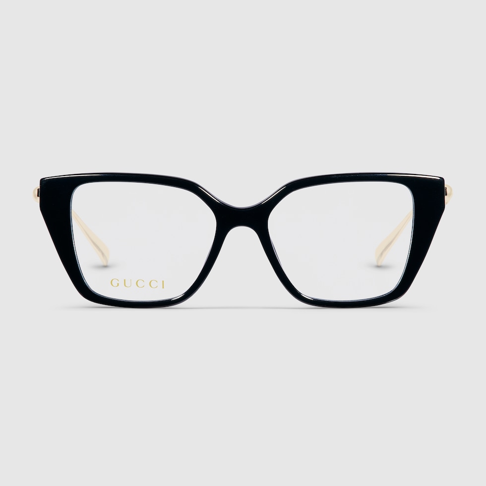 Cat eye optical frame in black | GUCCI® US