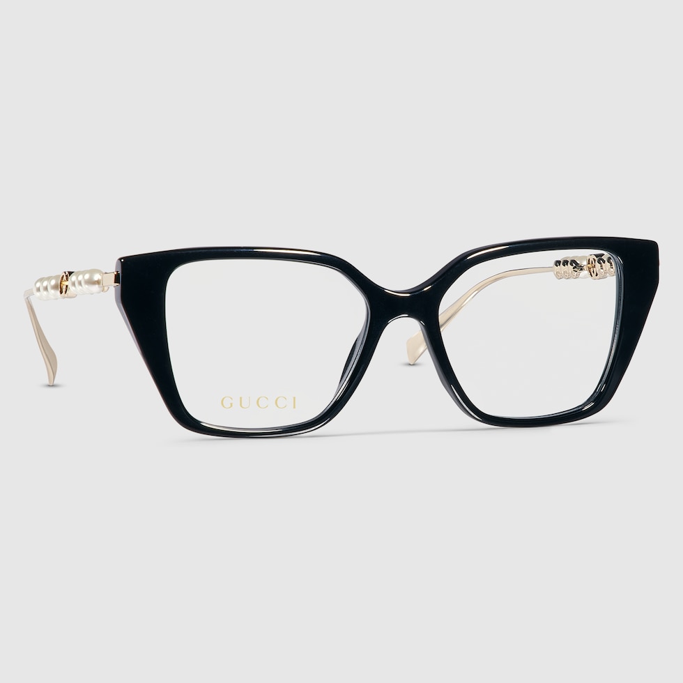 Cat eye optical frame in black | GUCCI® AE