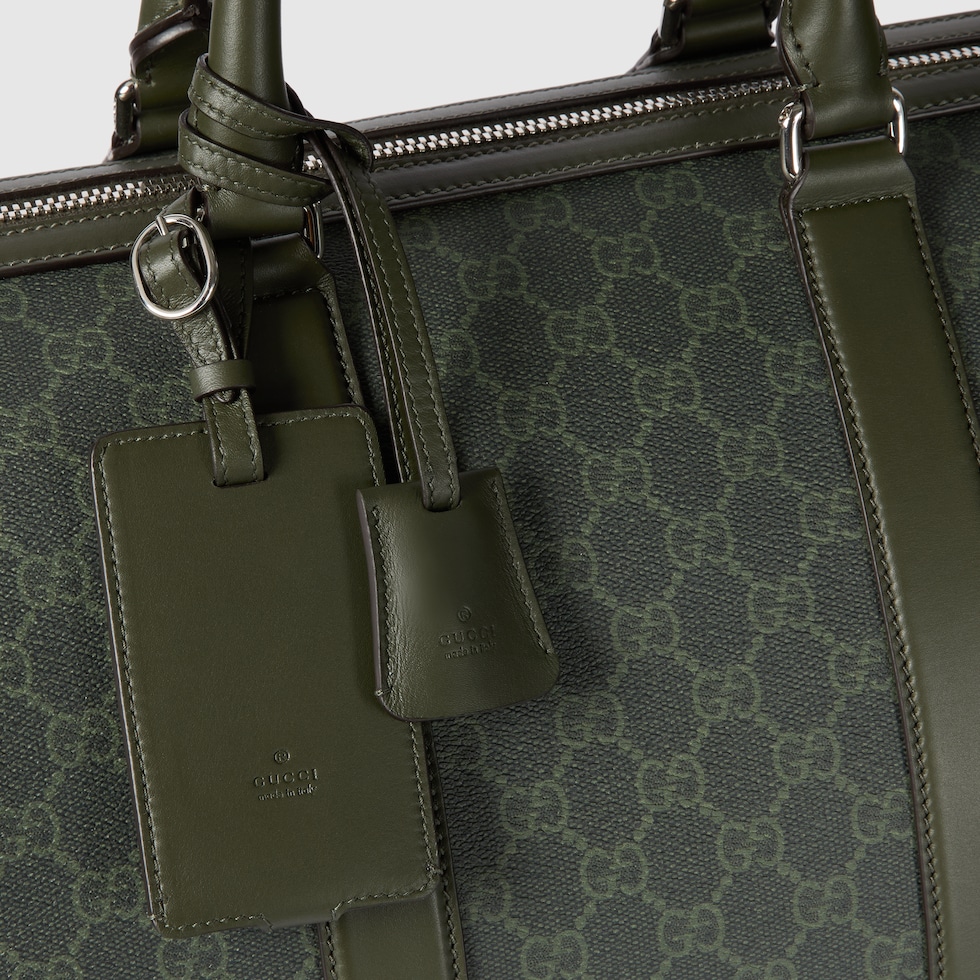 GG Monogram medium duffle bag in forest green GG fabric | GUCCI® US