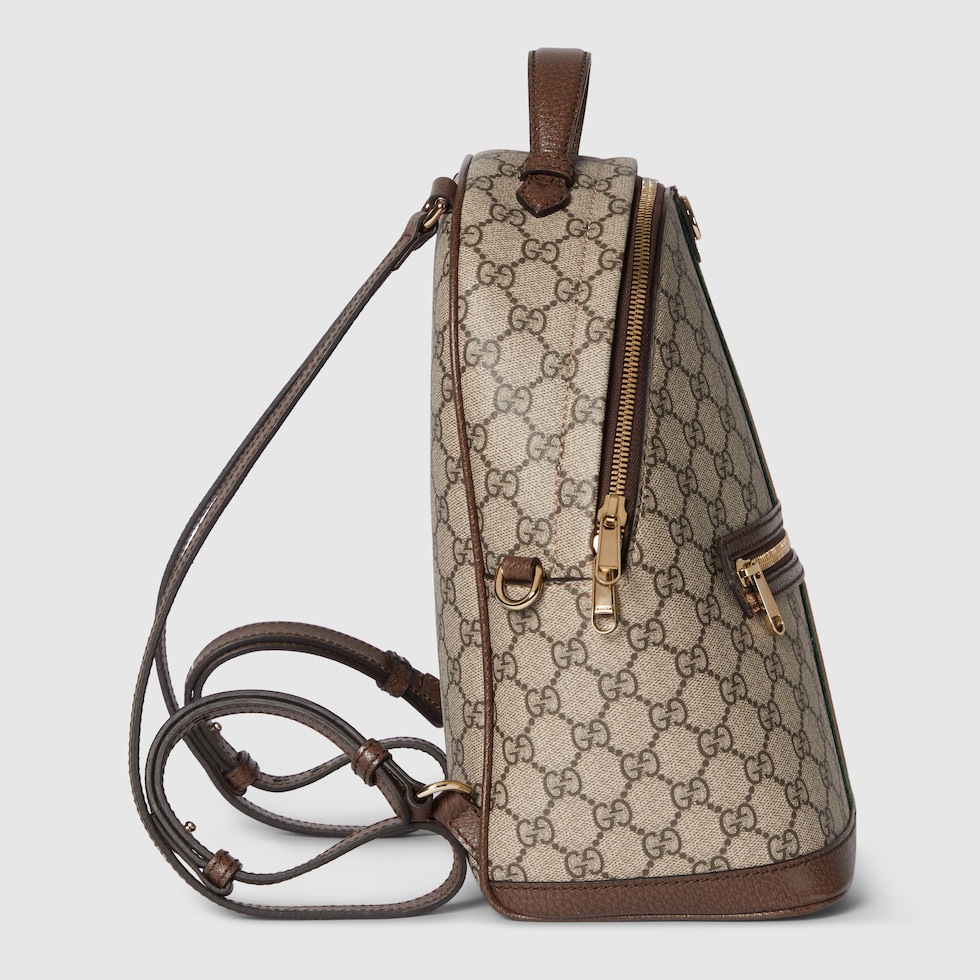 Ophidia small backpack in beige and brown GG fabric | GUCCI® ZA