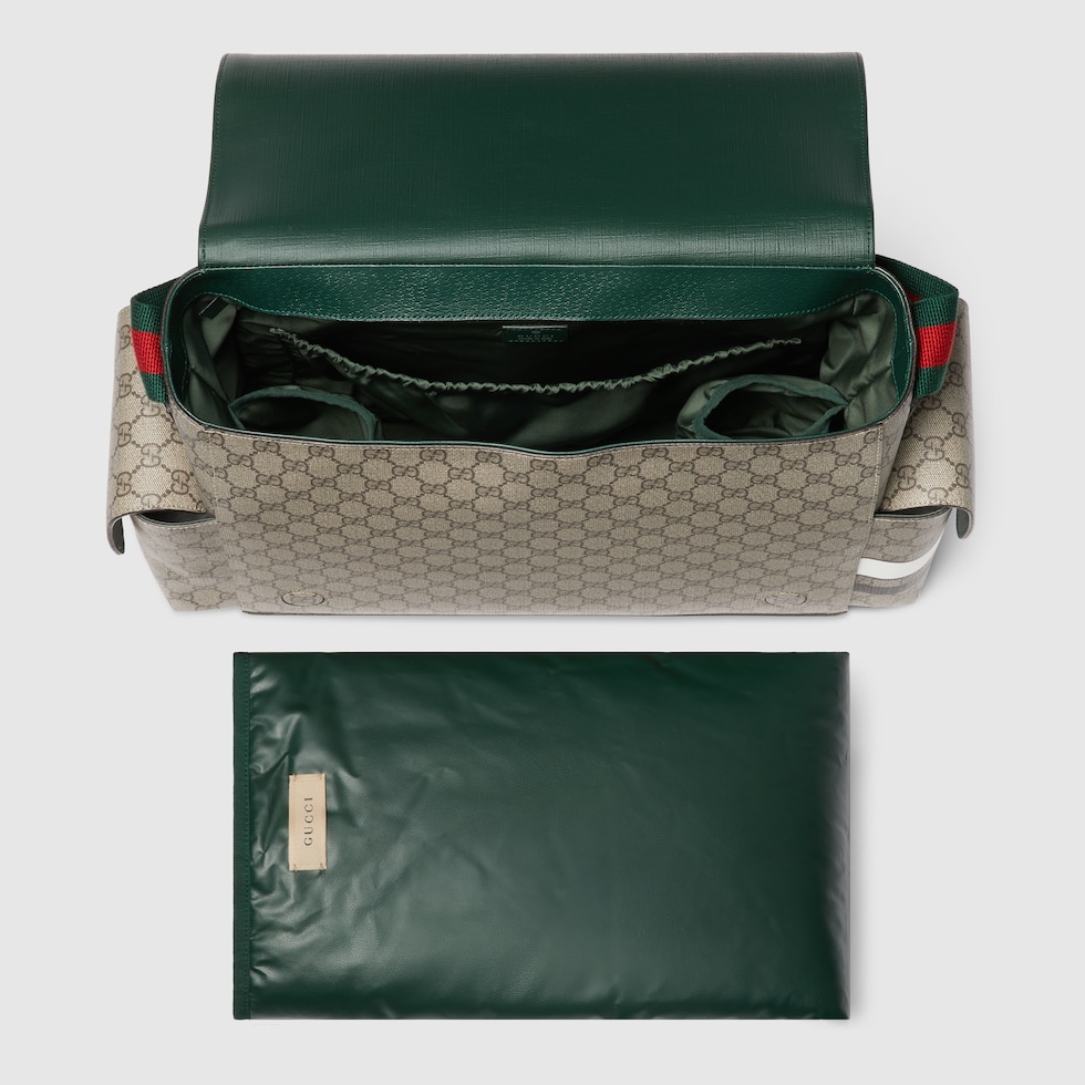 Large printed GG changing bag in beige and brown GG Supreme | GUCCI® US