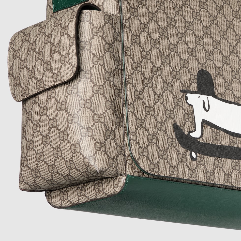 Large printed GG changing bag in beige and brown GG Supreme | GUCCI® US