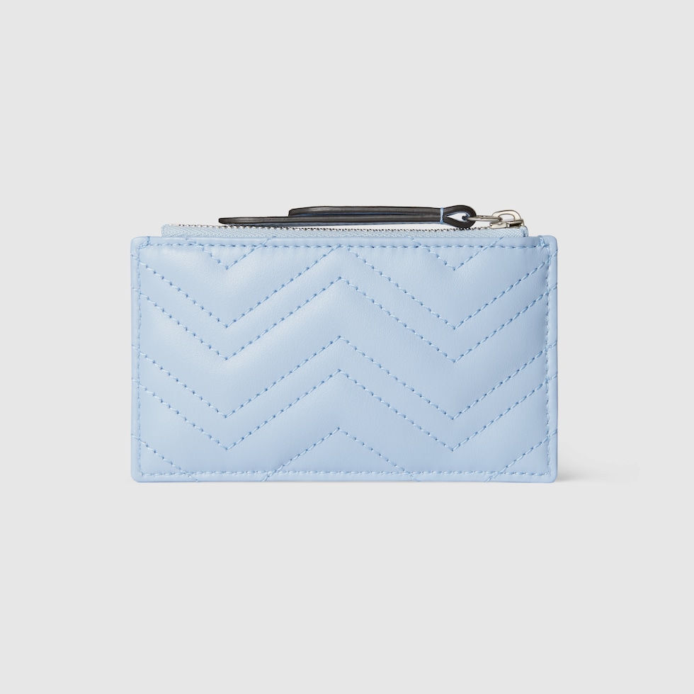 GG Marmont key pouch in light blue leather | GUCCI® US