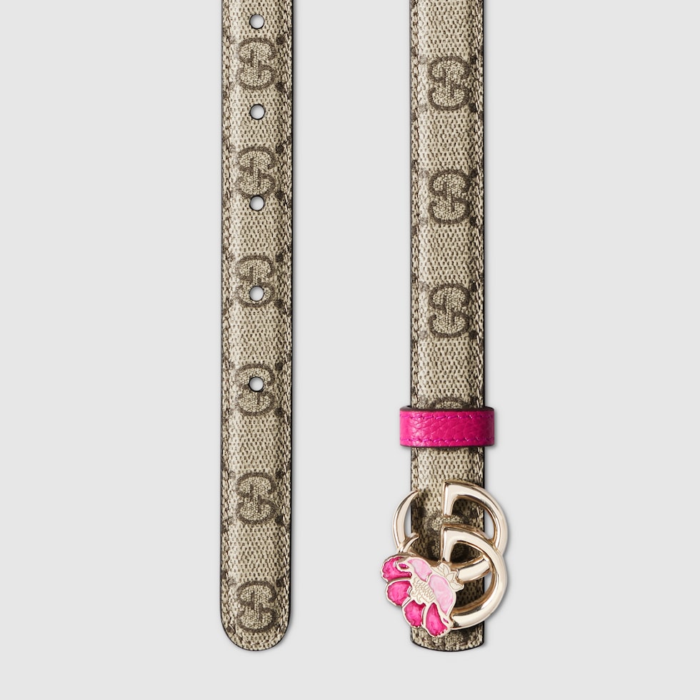 Reversible GG Marmont belt in beige and brown GG Supreme | GUCCI® CZ