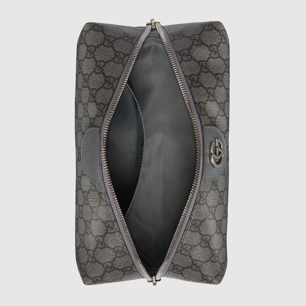 Ophidia medium toiletry case in grey and black Supreme | GUCCI® SG