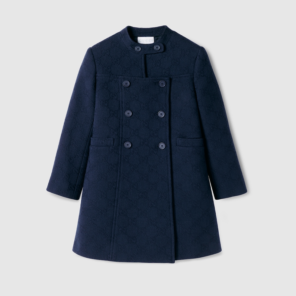 Children's GG wool coat in blue | GUCCI® US