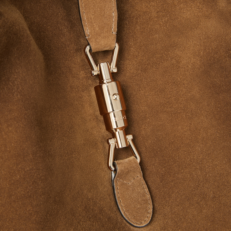 Sac à épaule Gucci Jackie Giorno en daim marron | GUCCI® FR