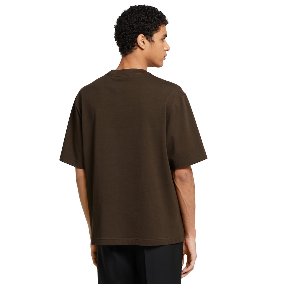 T-Shirt aus Baumwolljersey mit Print in braun | GUCCI® DE