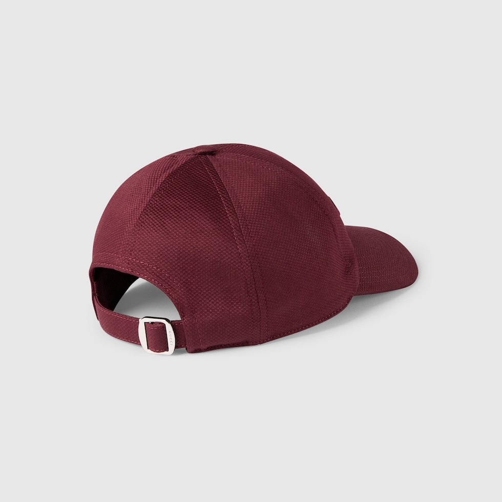 Cotton baseball hat with embroidery in bordeaux | GUCCI® UK
