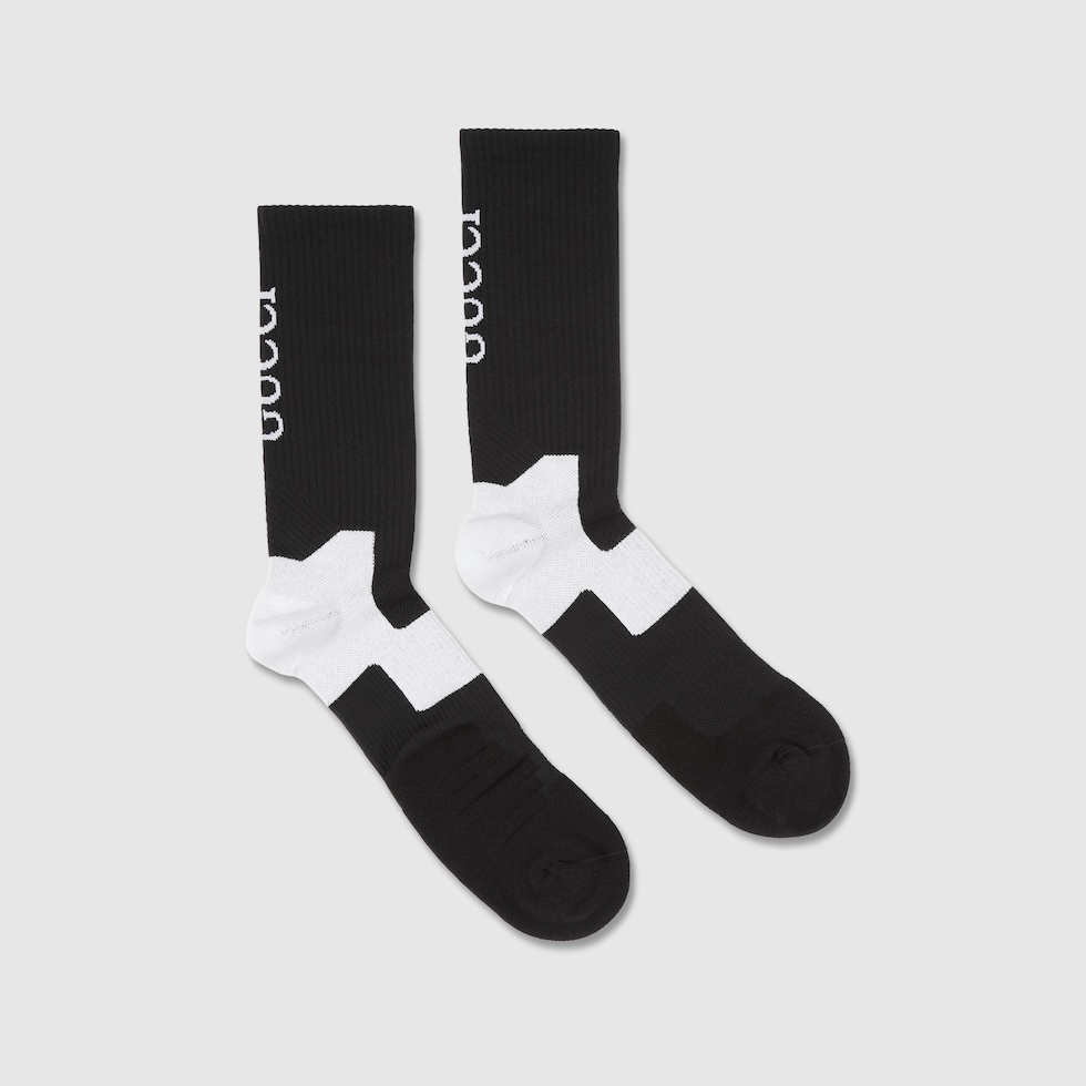 Cotton socks with embroidery in black and white | GUCCI® UK