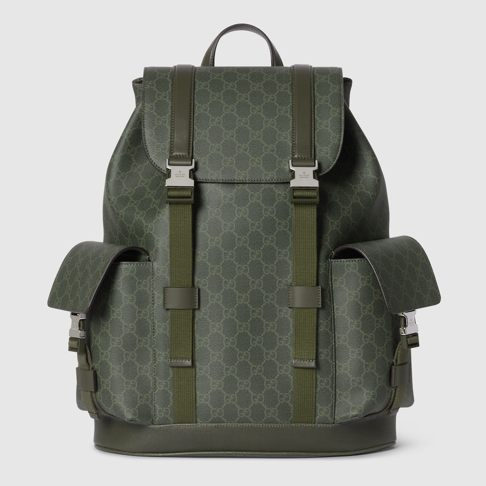 GG Monogram large backpack in forest green GG fabric | GUCCI® CH