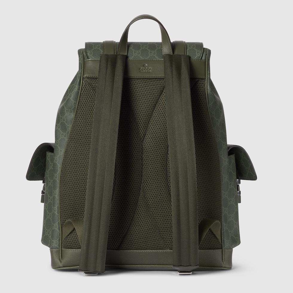 GG Monogram large backpack in forest green GG fabric | GUCCI® US