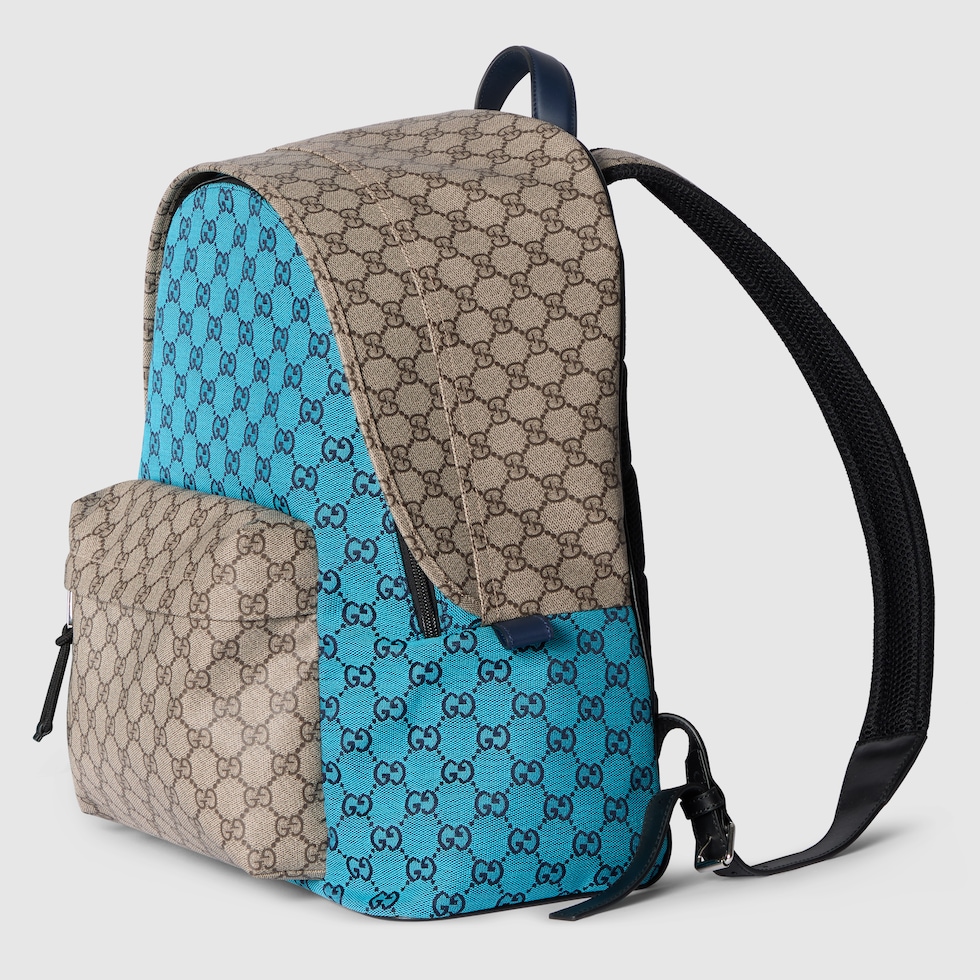 Gucci Match medium GG backpack in light blue GG canvas | GUCCI® US