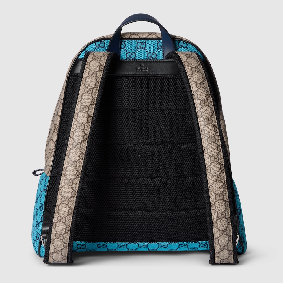Gucci Match medium GG backpack in light blue GG canvas | GUCCI® US