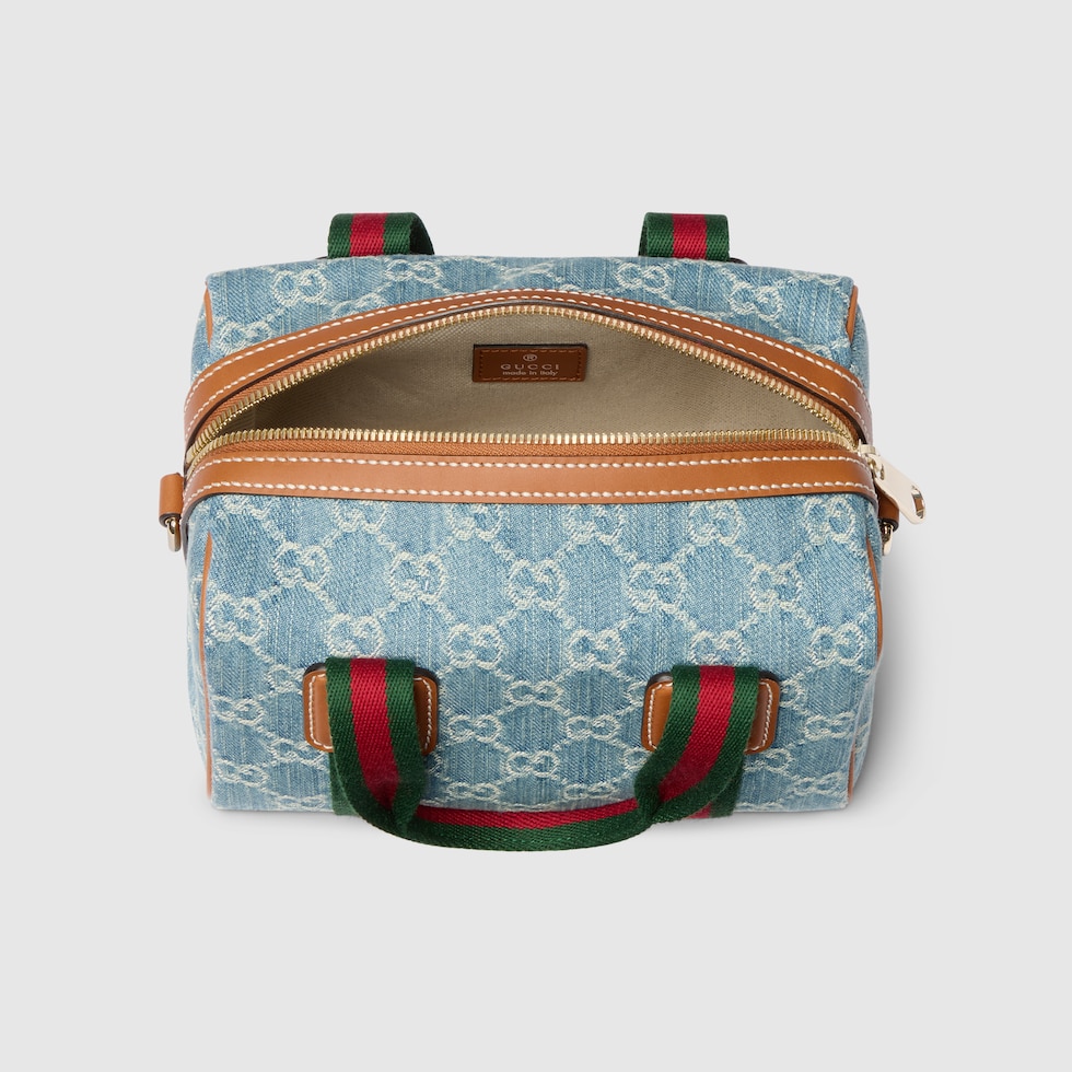 Gucci Mini GG handbag in blue and white GG denim | GUCCI® SG