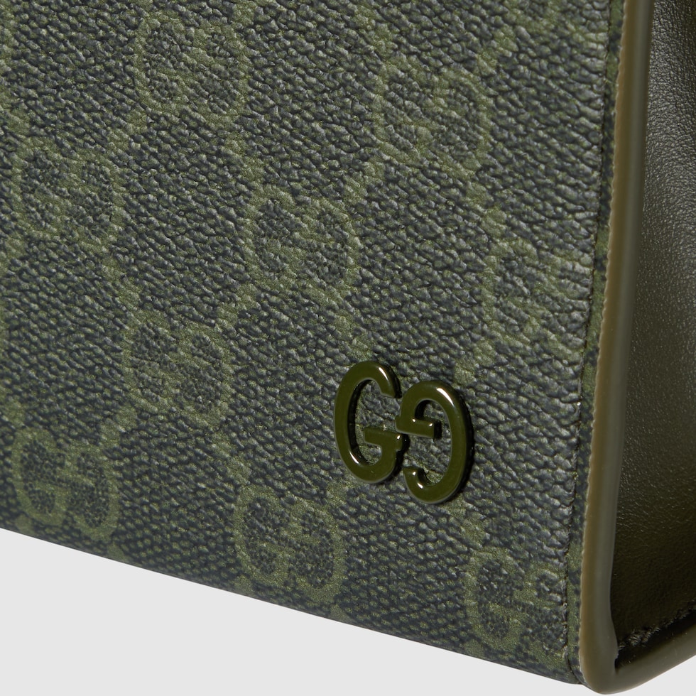 GG Monogram small pouch in forest green GG fabric | GUCCI® US