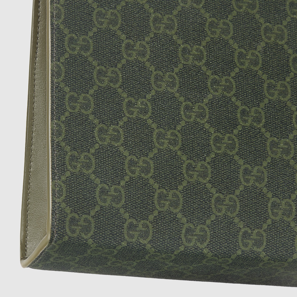 GG Monogram small pouch in forest green GG fabric | GUCCI® AU