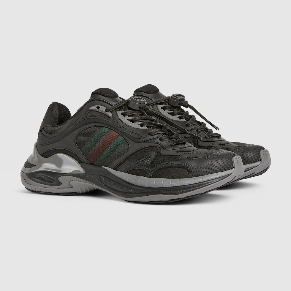Men's Gucci 2.0 sneaker in black mesh and leather | GUCCI® DK