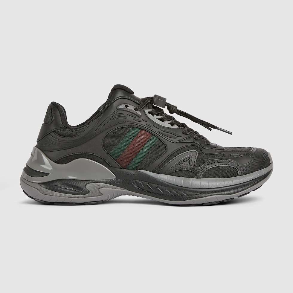 Men's Gucci 2.0 sneaker in black mesh and leather | GUCCI® ZA