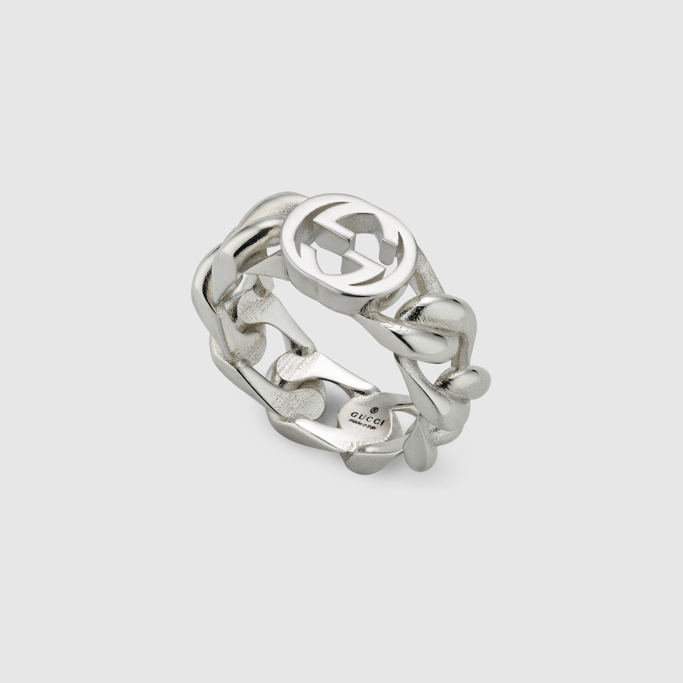 Gucci Interlocking ring in 925 sterling silver | GUCCI® US