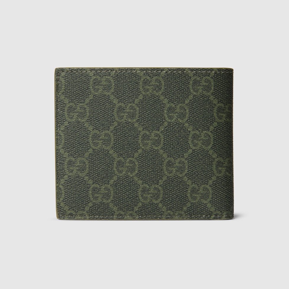 GG bi-fold wallet in forest green GG fabric | GUCCI® US